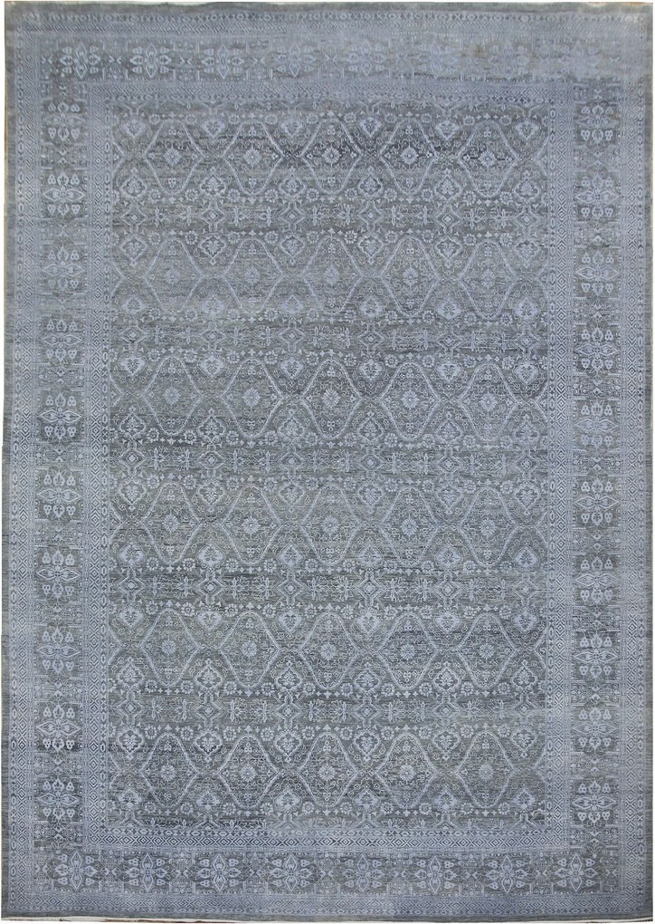 Ručne viazaný kusový koberec Diamond DC-HALI B Light grey / blue, 180x275, modrá, chodba / predsieň, Diamond Carpets India
