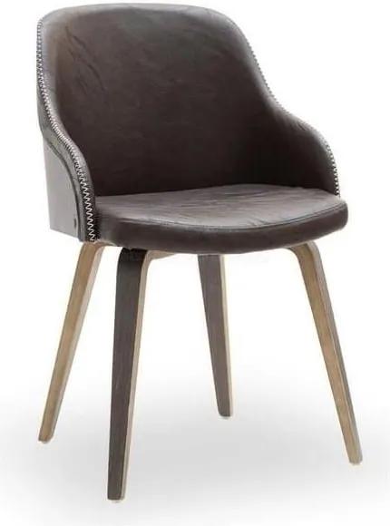 design4life Jídelní židle MANDORLA pálený dub-hnědá vintage