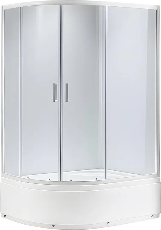BPS-koupelny Asymetrický sprchový kout MAJA WH L 115x85 cm levý, bílý/transparent v setu s hlubokou sprchovou vaničkou