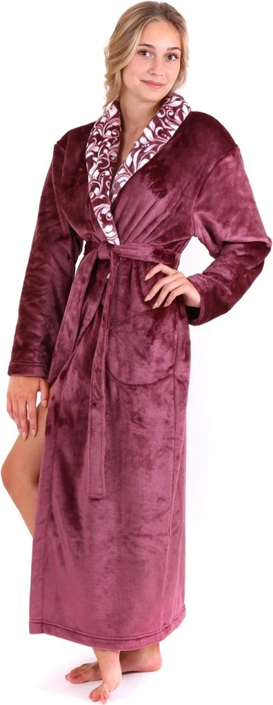 Župan s límcem Flora mauve wine 25 56 4853 - M