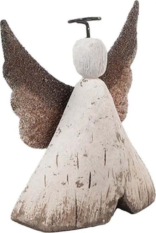 Dekorace dřevěná figurka anděl Angel Rustic S - 8*3*9 cm