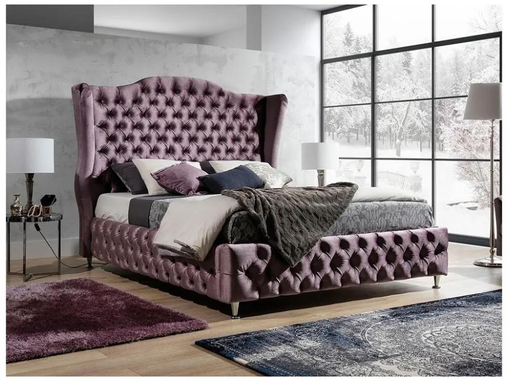 Luxusní čalouněná postel VENICE 200x200 cm Terra 2