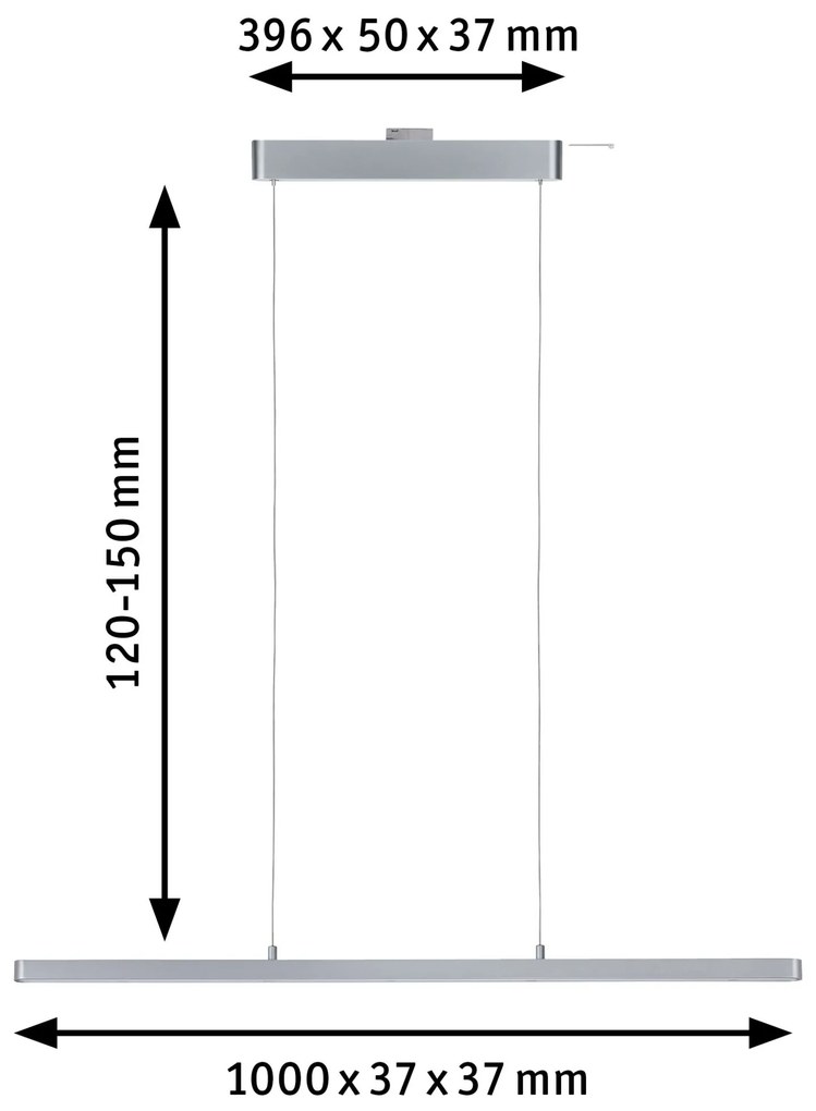 Paulmann 95578 Lento, ZigBee Tunable white, svítidlo se svícením nahoru-dolu pro Urail, 40,5W LED, stmívatelné, matný chrom