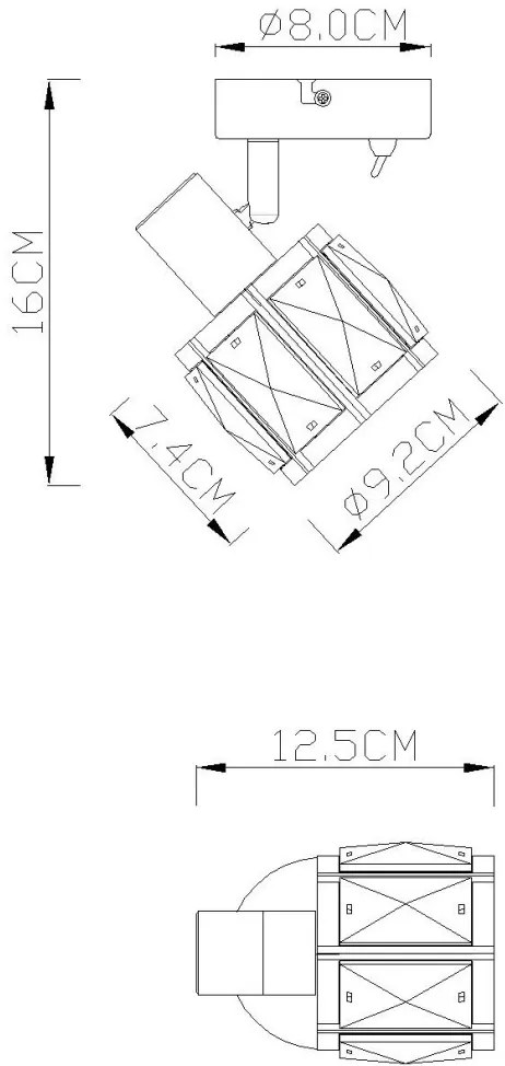 Nástěnná lampa Kris, skleněný křišťál