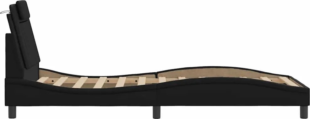 Rám postele Viana bez matrace černý 80 x 200 cm umělá kůže 3208054