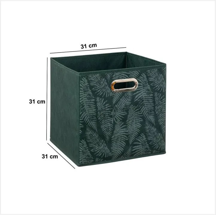 Úložný textilní box Naturalis 31x31 cm zelený