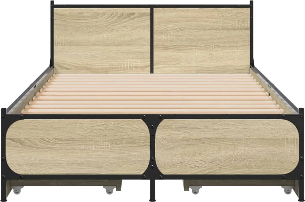Rám postele se zásuvkami dub sonoma 75x190 cm kompozitní dřevo 3279973