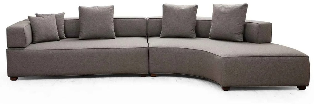 Designová rohová sedačka Galatea 180 cm šedá - pravá