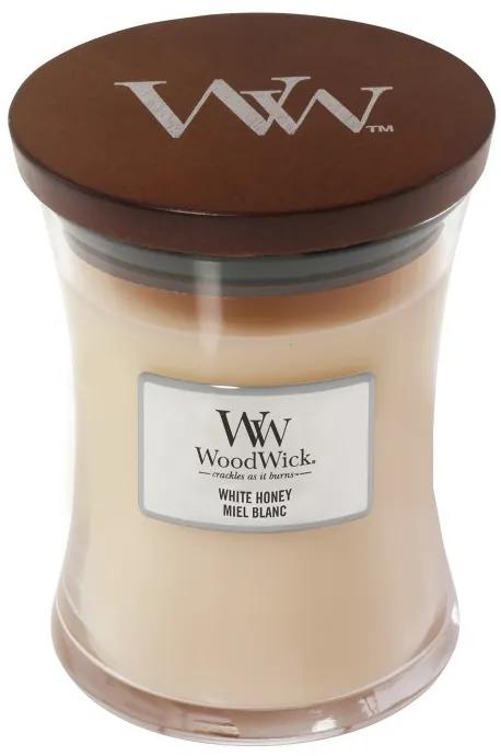 WoodWick vonná svíčka White Honey střední váza