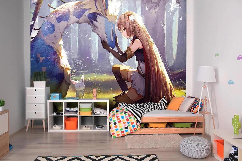 Malvis ® Anime tapeta Dívka s příšerkami Vel. (šířka x výška): 288 x 200 cm