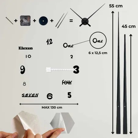 Moderní, designové nalepovací nástěnné hodiny | SENTOP 12S007-12S033