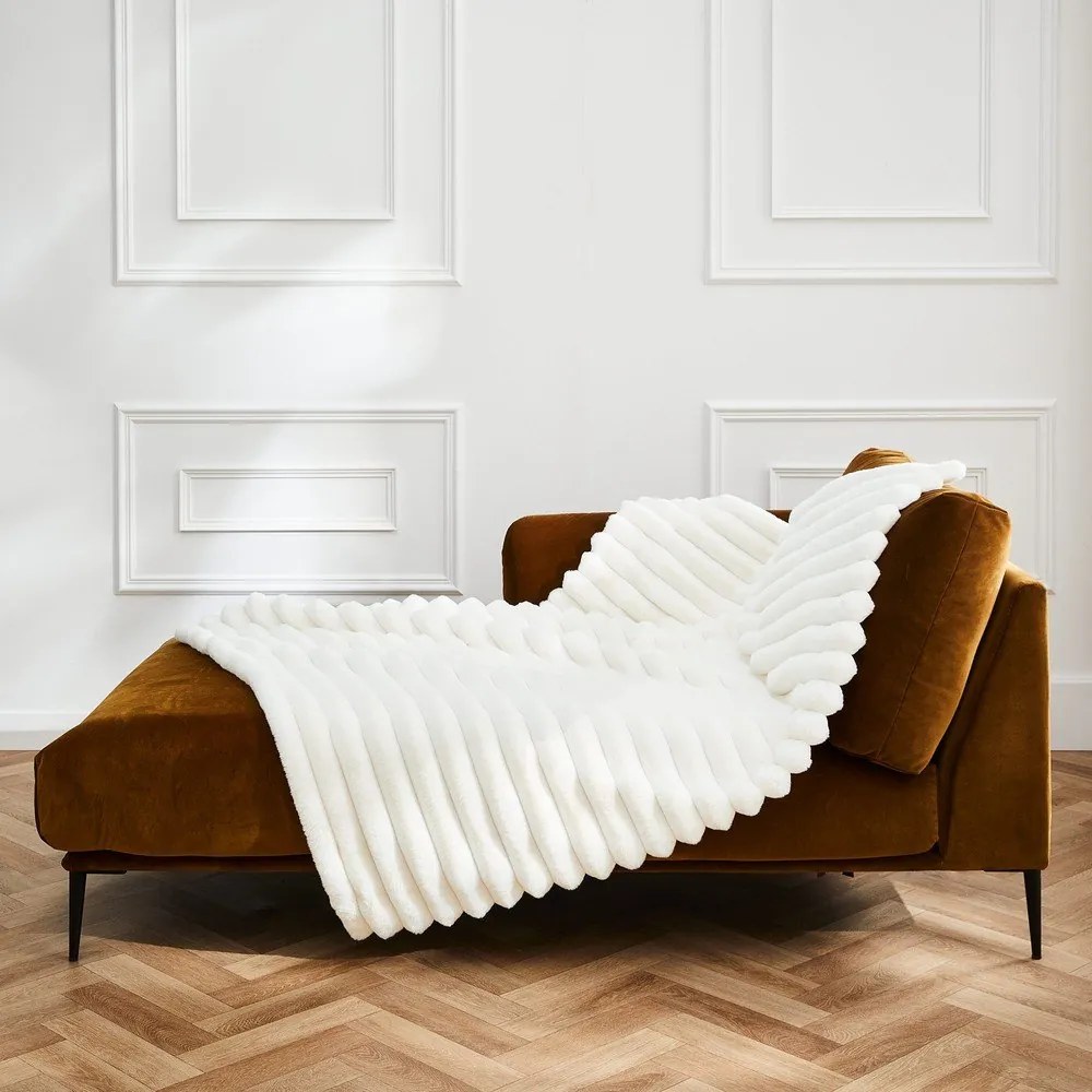 Krémová deka z mikroplyše 180x220 cm Boudoir – douceur d'intérieur