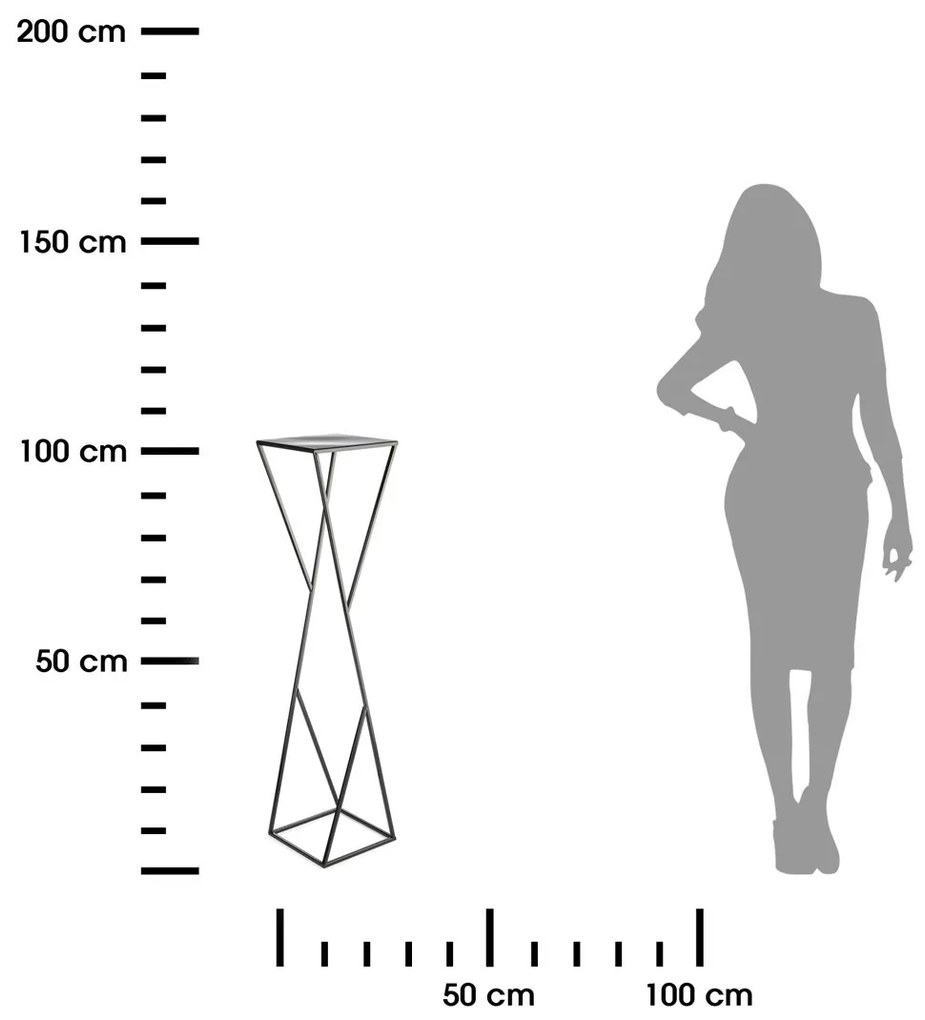 Stojan na květiny LOFT I černý 100 cm