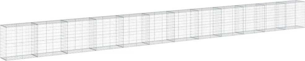 Gabionový koš s víkem 1 200 x 50 x 100 cm pozinkované železo 3295153
