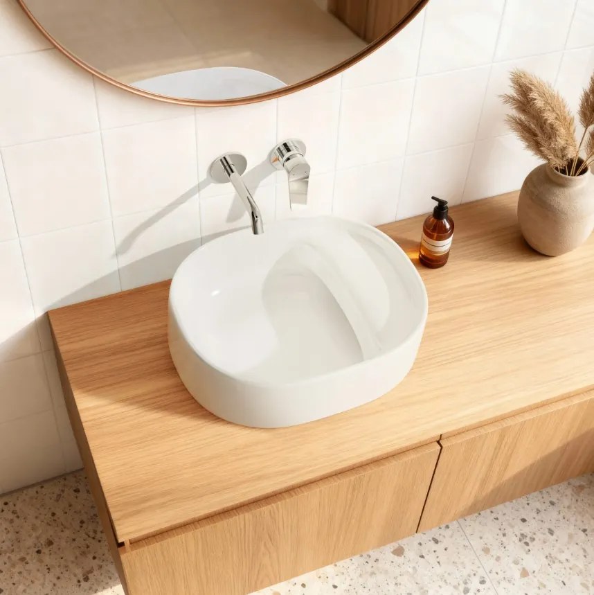 Invena Elara, umyvadlo na desku 460x370x135 mm, bílá lesklá, INV-CE-03-P46-Y Leták: https://cloud.invena.pl/s/nnXaZKg3crBrRkz/download?path=%2FPliki%20do%20strony%20www%2FCE-03-P46-Y/Inne/CE-03-O46-Y-ulotka-ENG…
