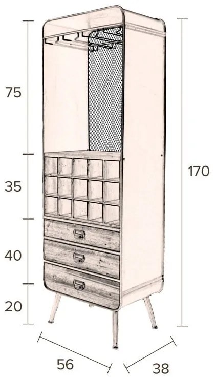 Dřevěná vinotéka Dutchbone Vino