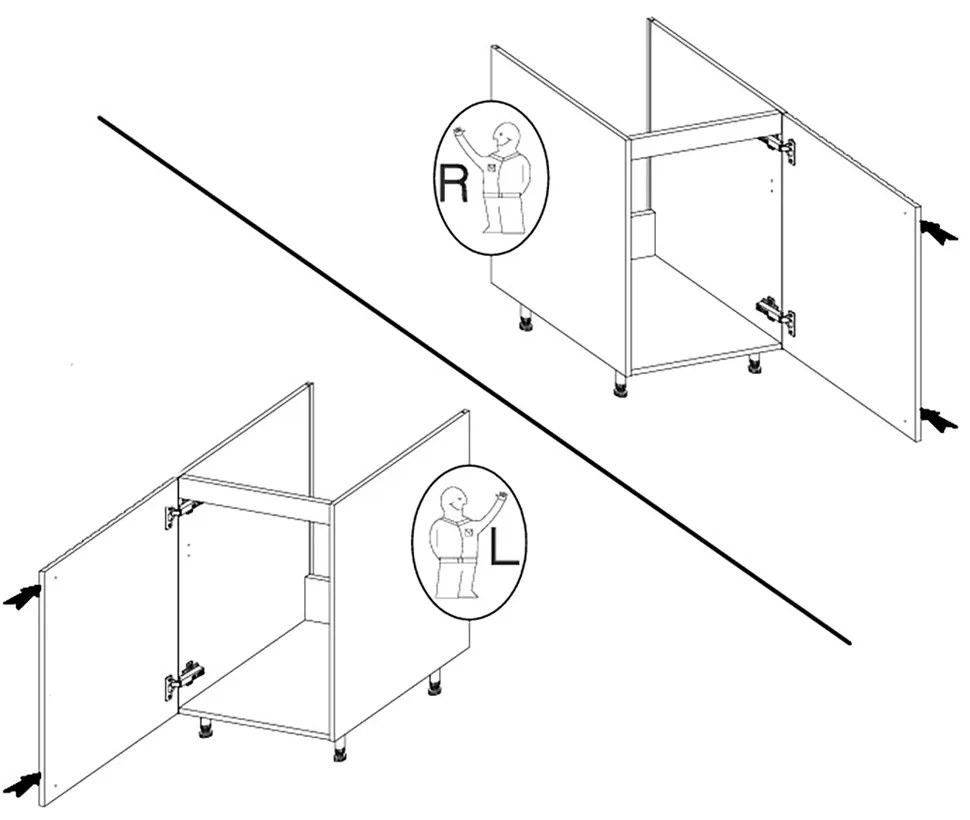 AVARANT sa | dolní skříňka 50ZL 1F BB | 50 cm | 3D povrch | šedá/artisan
