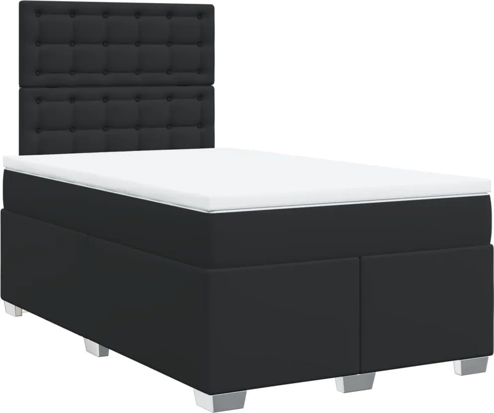 Box spring postel s matrací černá 120 x 200 cm umělá kůže 3290716
