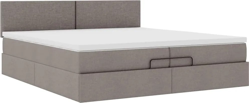 Osmanský rám postele s matrací taupe 200x200 cm textil 3311405