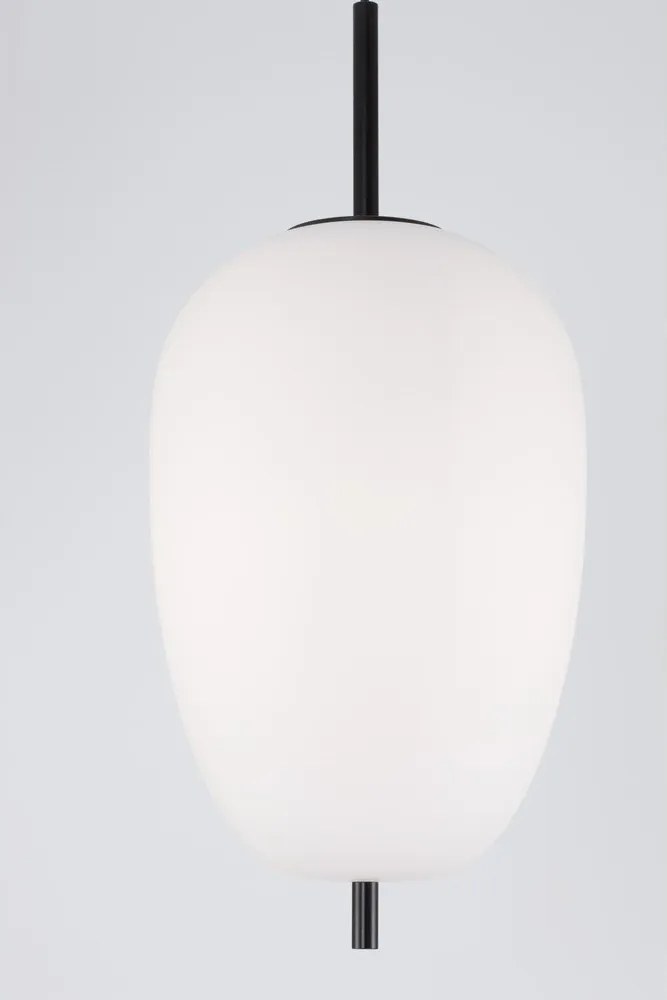 Bílé/černé skleněné závěsné svítidlo ø 27 cm Lato – Nova Luce