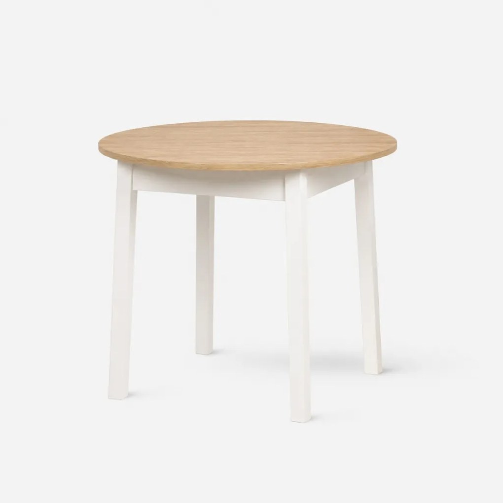 Stima Stůl LUCKY s černou/bílou podnoží Průměr 90 + 35 cm dub lanýž černá