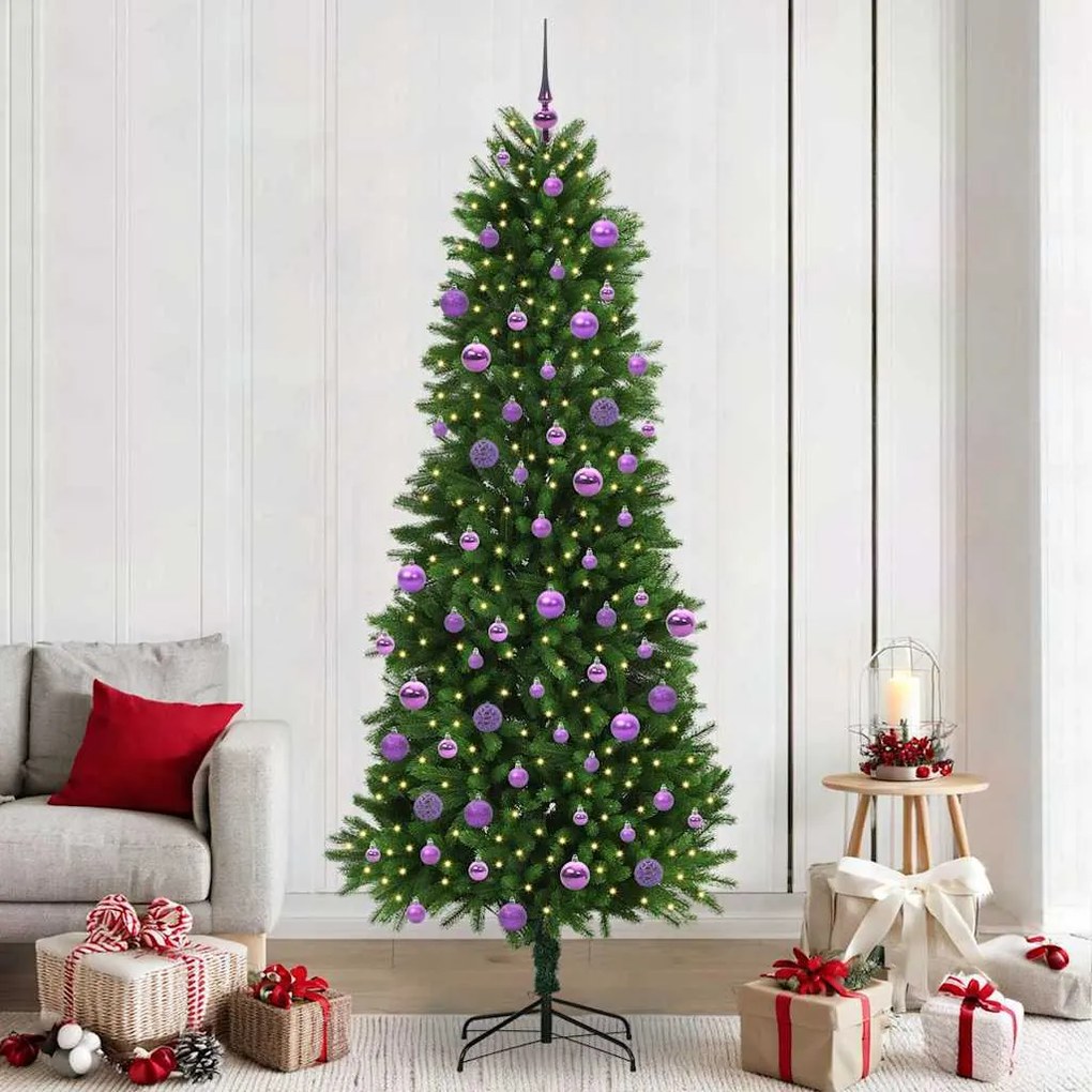 Vánoční stromeček s 300 LED diodami s stojanem Zelená 240 cm PE 3396355