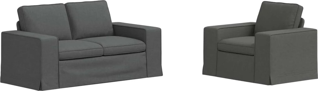 Set pohovek 2 ks Tmavě šedá textil 3407501