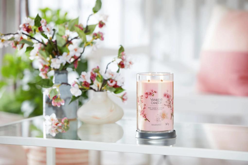 Yankee Candle – Signature Tumbler svíčka Pink Cherry & Vanilla (Růžové třešně a vanilka) Velikost: velká 567 g