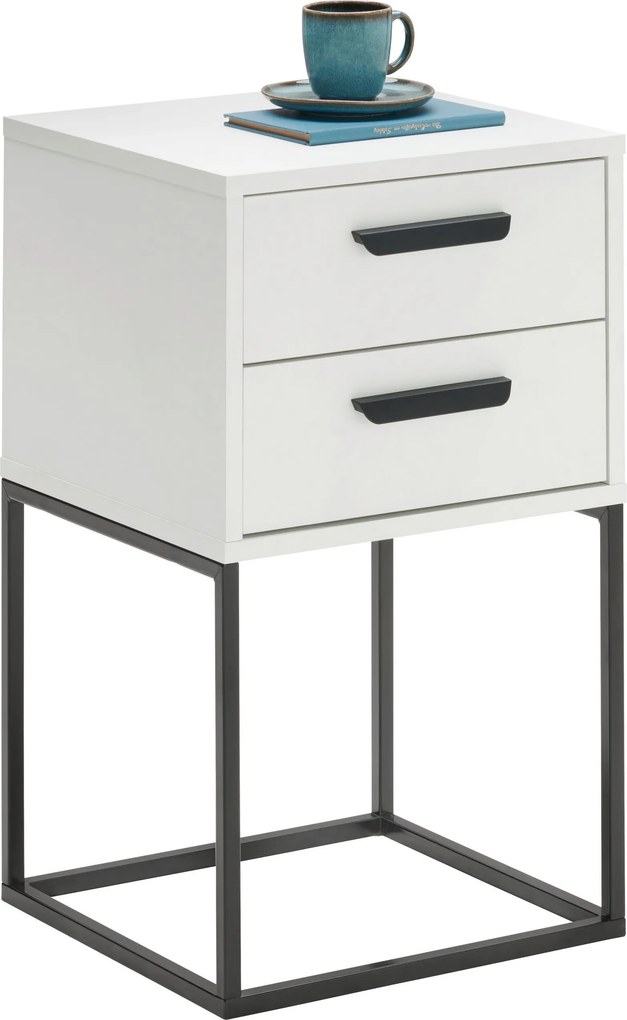XXXLutz NOČNÍ STOLEK, bílá, černá, 40/65/38,5 cm Carryhome - 002647008801