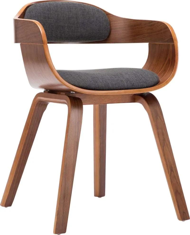 vidaXL Jídelní židle ohýbané dřevo a textil [327330] Barva: Tmavě šedá a hnědá