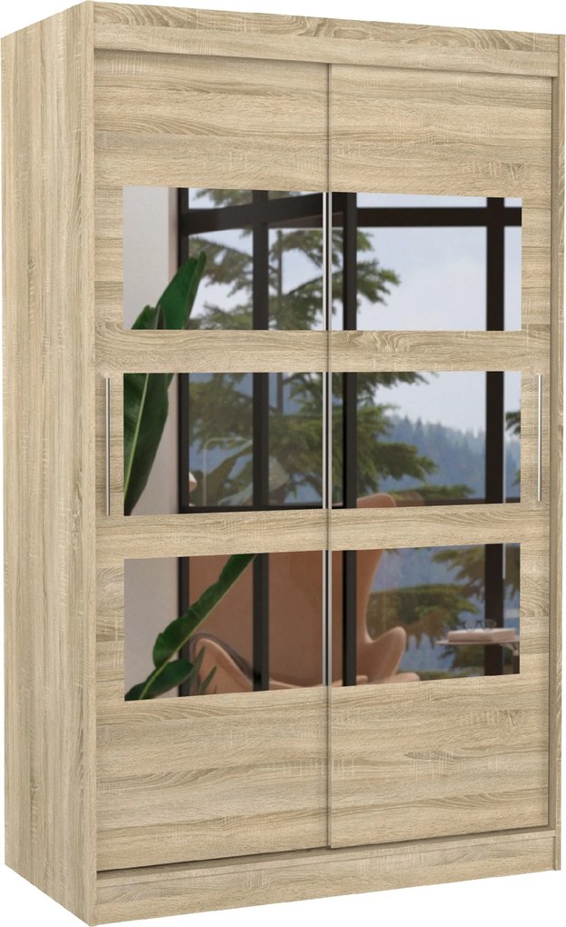 ADRK Furniture Skříň posuvná se zrcadlem KOLORADO 120 ADRK-SW-KOL-S-120