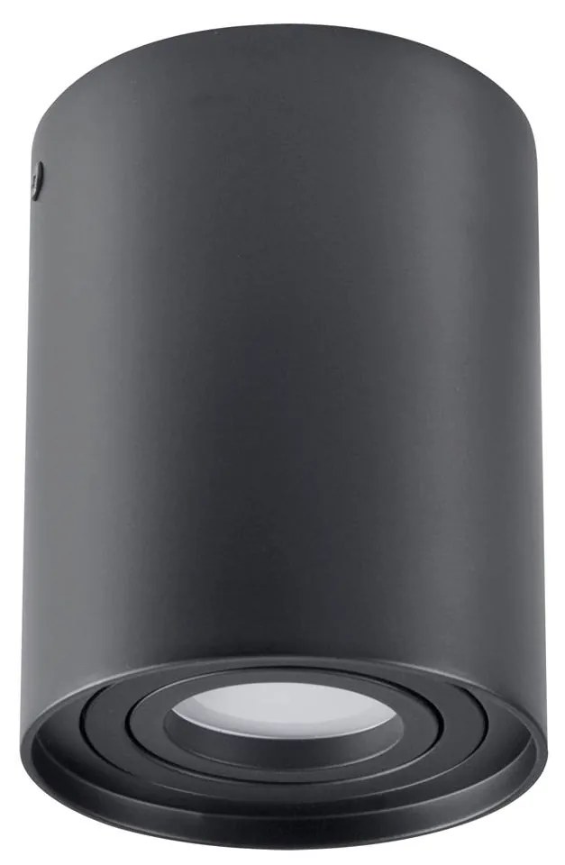 Stropní bodové osvětlení FILADELFIE, 1xGU10, 50W, 9,6cm, kulaté, černé Plx FILADELFIE