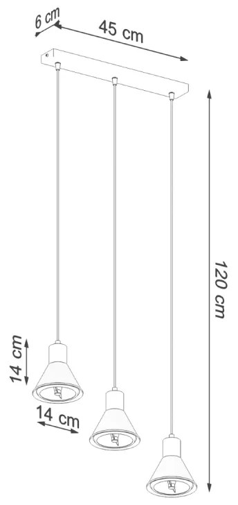 TALEJA 3 Závěsné světlo (ES111), bílá SL.0988 - Sollux