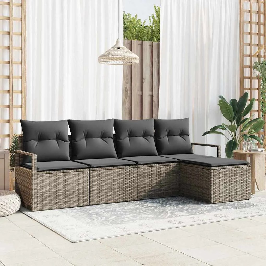 Set pohovek 5 ks Šedá polyratan 3346339