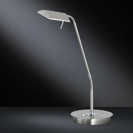 WOFI 8321.01.54.6000 Stolní lampa Cory 1x8W LED matný nikl / chrom