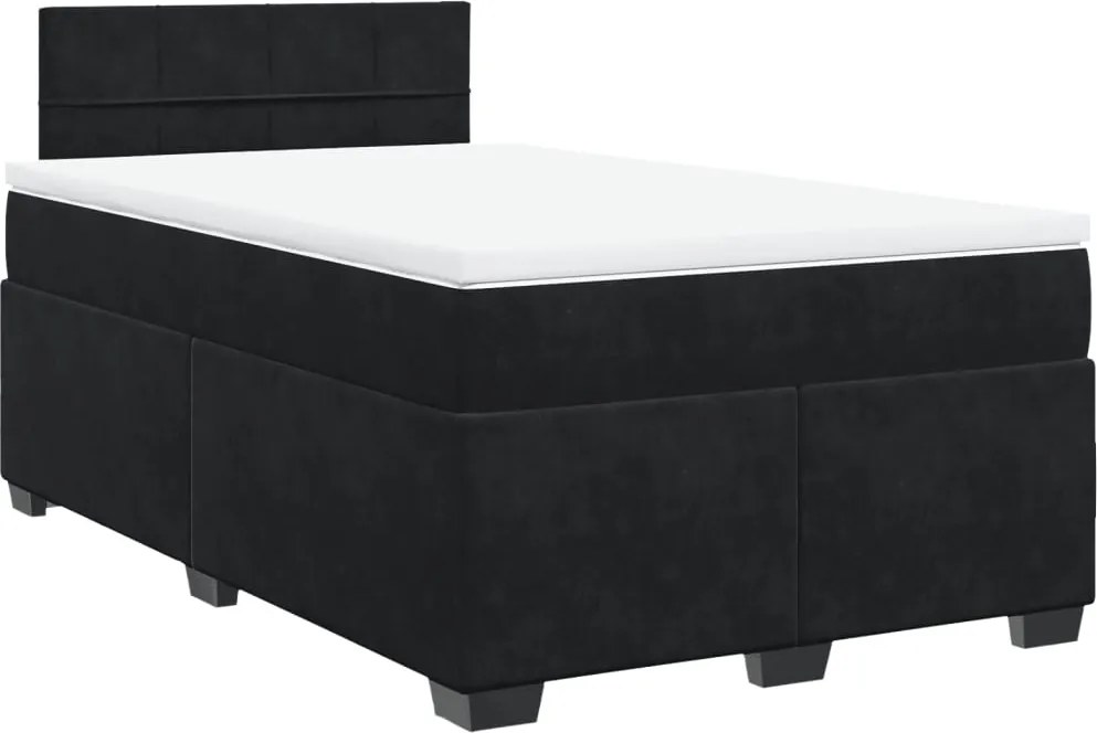 Box spring postel s matrací černá 120 x 190 cm samet 3288560