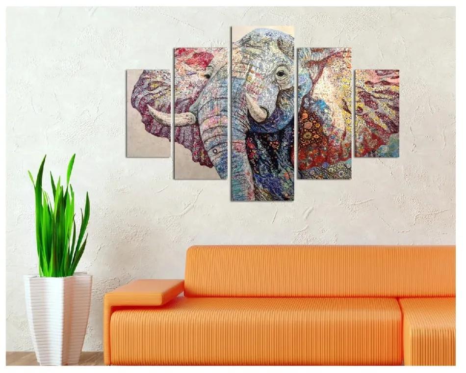 5dílný obraz Elephant