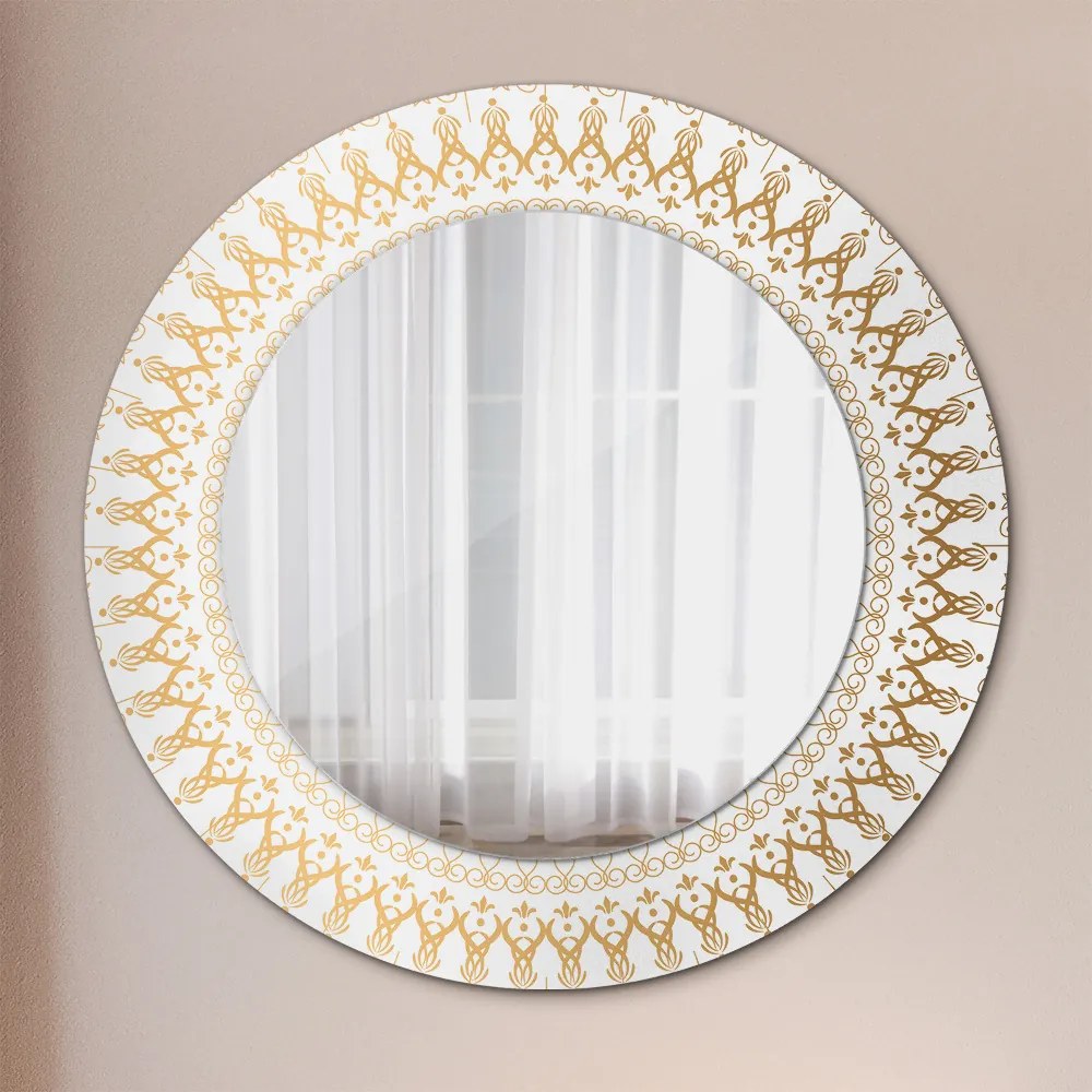 Kulaté dekorativní zrcadlo na zeď Indian mandala fi 50 cm