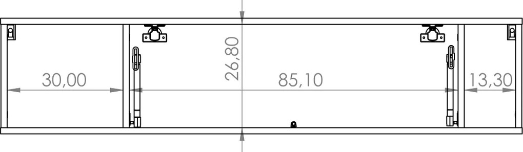 GAB Závěsná skříň QUER, Dub Hikora 135 cm