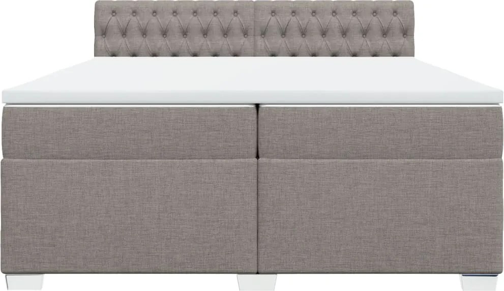 Box spring postel s matrací taupe 200x200 cm textil 3288306