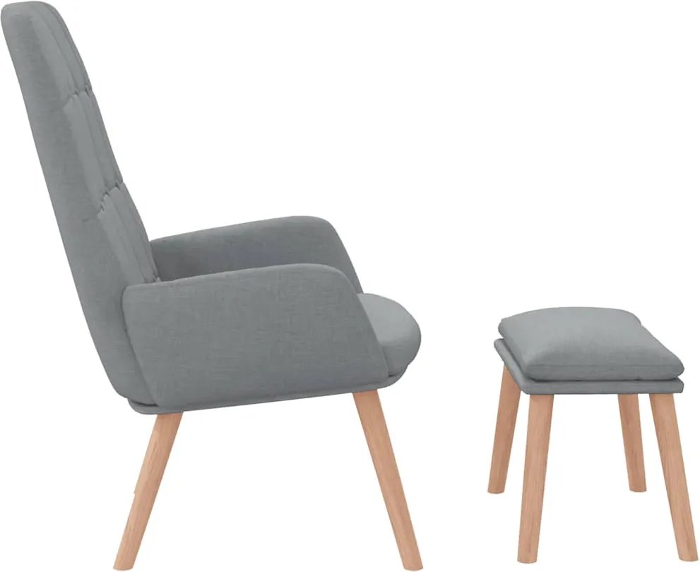 Relaxační křeslo s podnožkou světle šedé textil 3315149