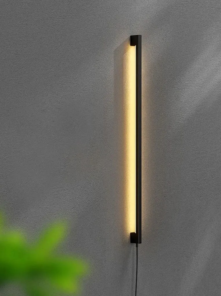 Toolight Toolight, LED nástěnné svítidlo 80cm, 12W, 3000K, LHJ063-W, černá matná, OSW-60032