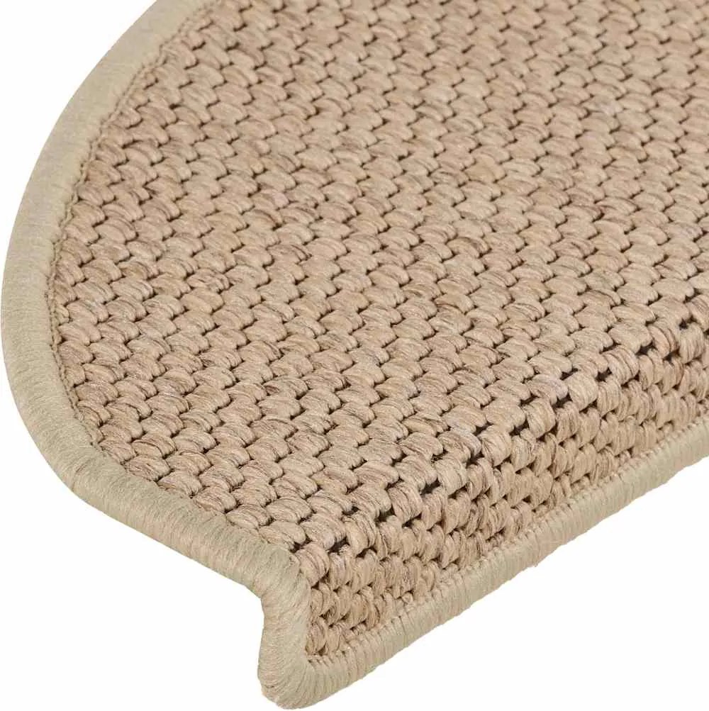 Samolepící nášlapy na schody vzhled sisal 15 ks 65x21x4 cm 326879
