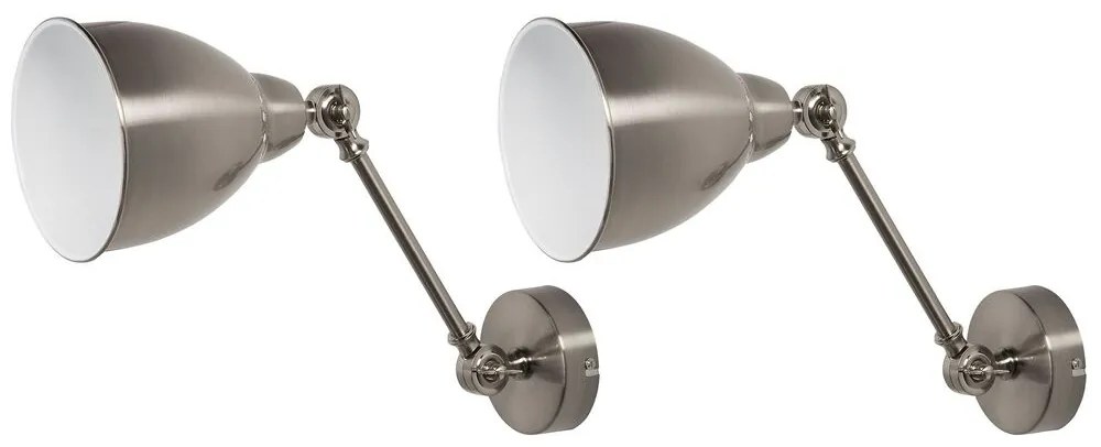 Sada 2 nástěnných lamp stříbrné MISSISSIPPI M Beliani
