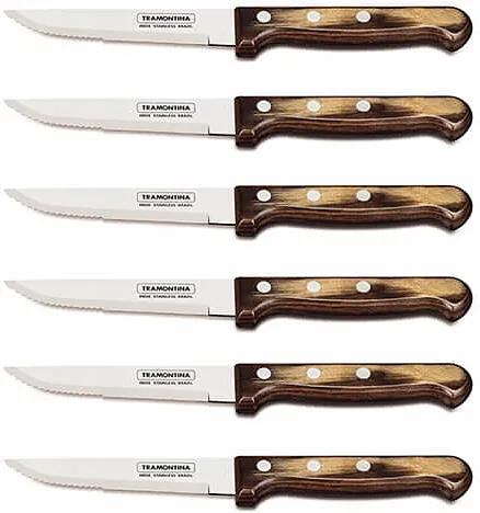 Nůž steakový Tramontina Gaucho 6 ks tmavé dřevo