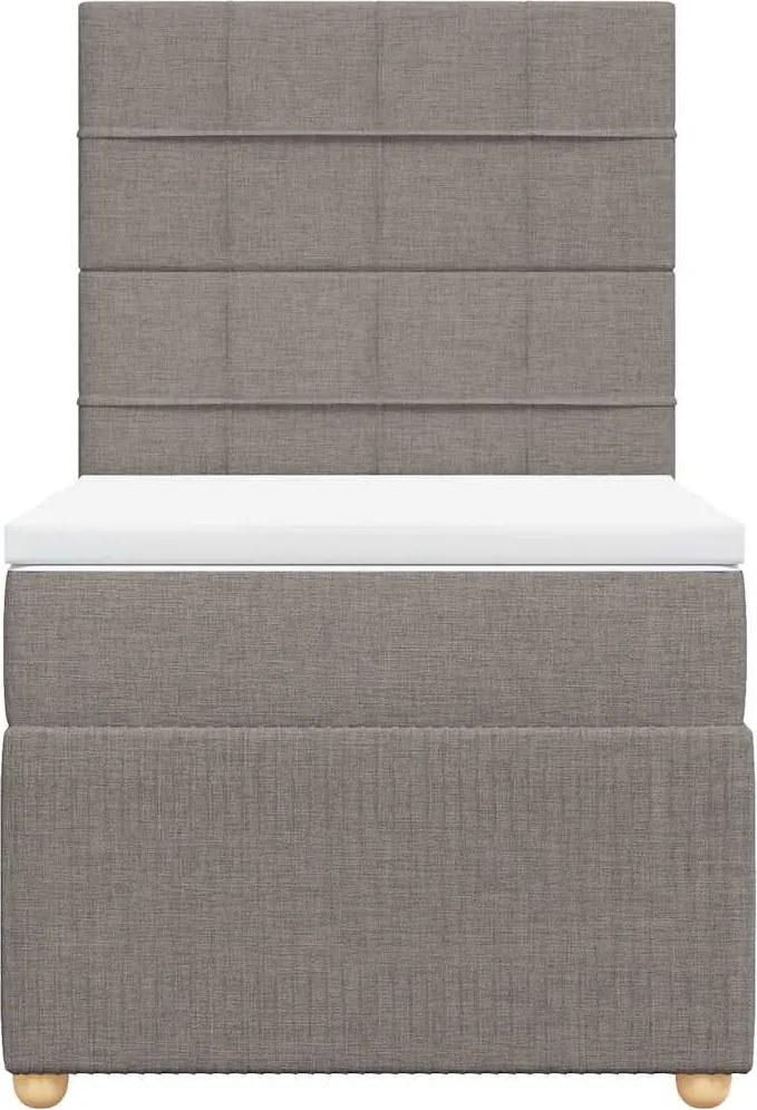 Box spring postel s matrací taupe 100 x 200 cm textil 3291971