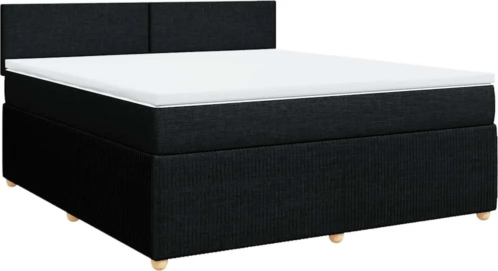 Box spring postel s matrací černá 180x200 cm textil 3287530