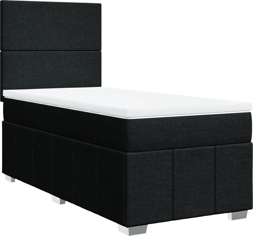 Box spring postel s matrací černá 90x190 cm textil 3291518