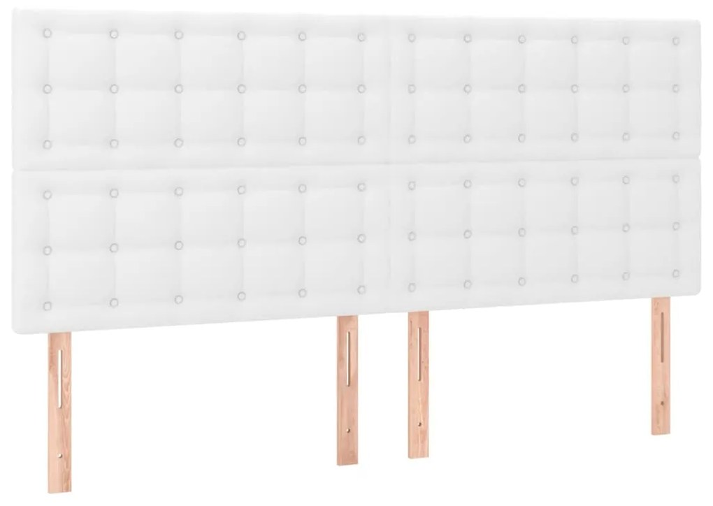 Box spring postel s matrací bílá 200x200 cm umělá kůže,  3129052