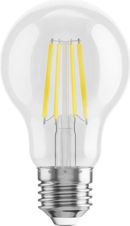Mexen Vintis, LED filamentová žárovka E27, A60, 6 W, studená bílá 6500K, čirá, L150-E27-0665-00